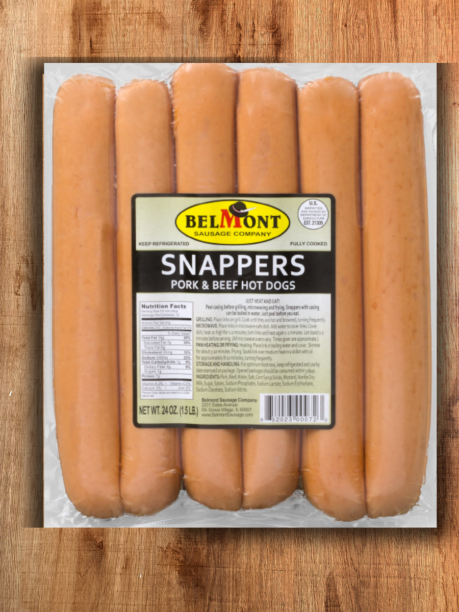 Snappers - Pork and Beef Jumbo Hot Dogs - 1 Package - 1.5 LBS – Protein ...